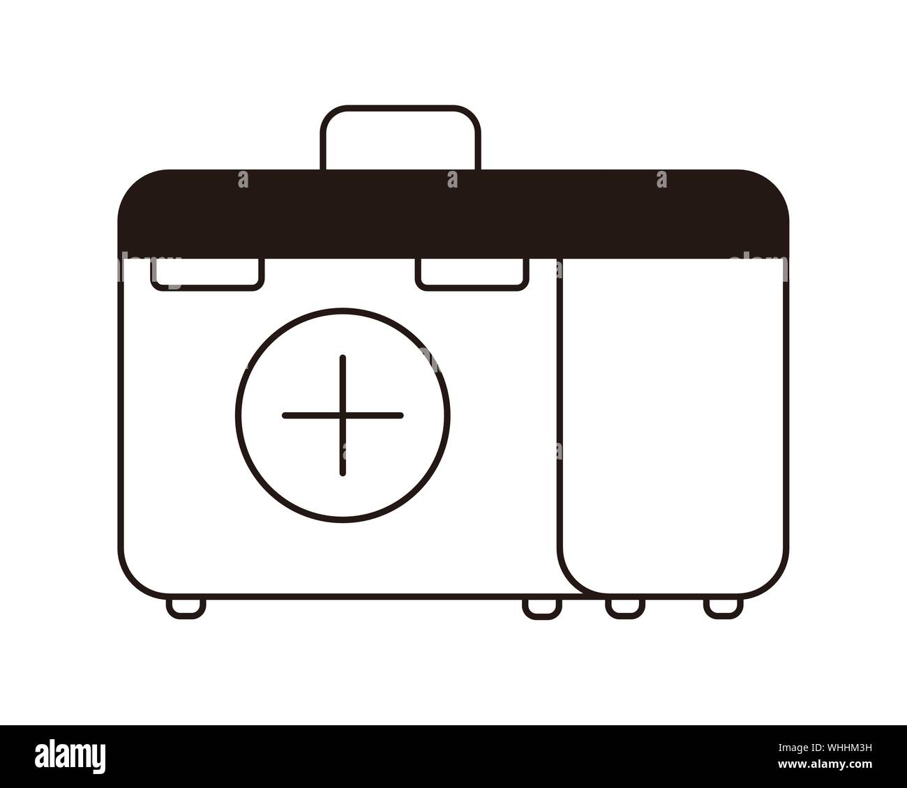 silhouette of first aid kit on white background Stock Vector Image ...