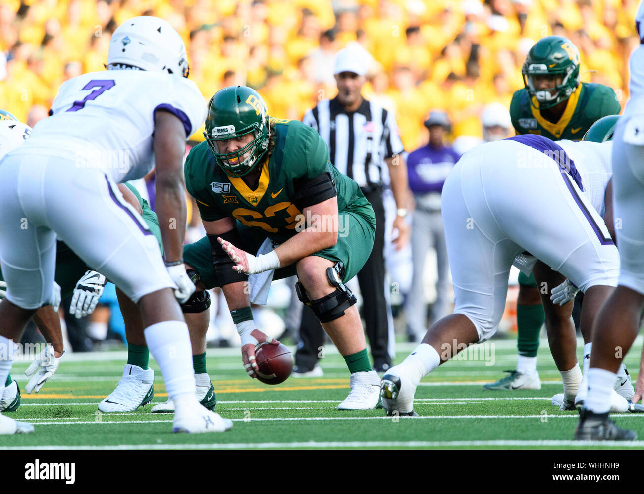August 31 2019: Baylor Bears offensive lineman Jake Fruhmorgen (63 ...