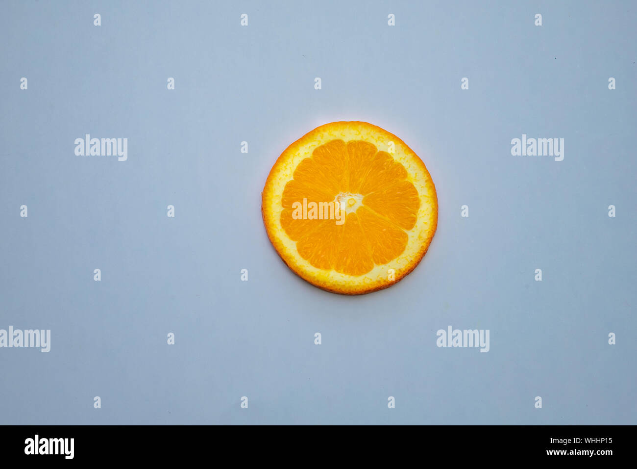 Orange slice isolated on white background for border design with copy ...