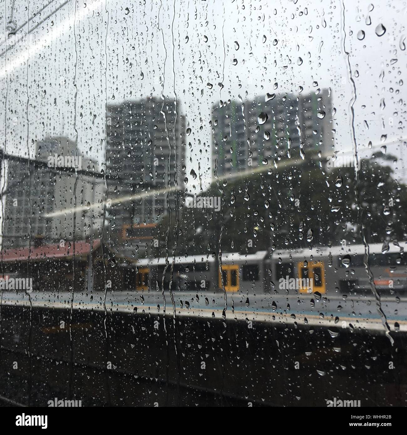 Rain drops on train window hi-res stock photography and images - Alamy