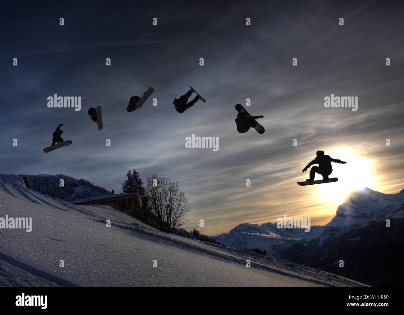 Snowboard silhouette hi-res stock photography and images - Alamy