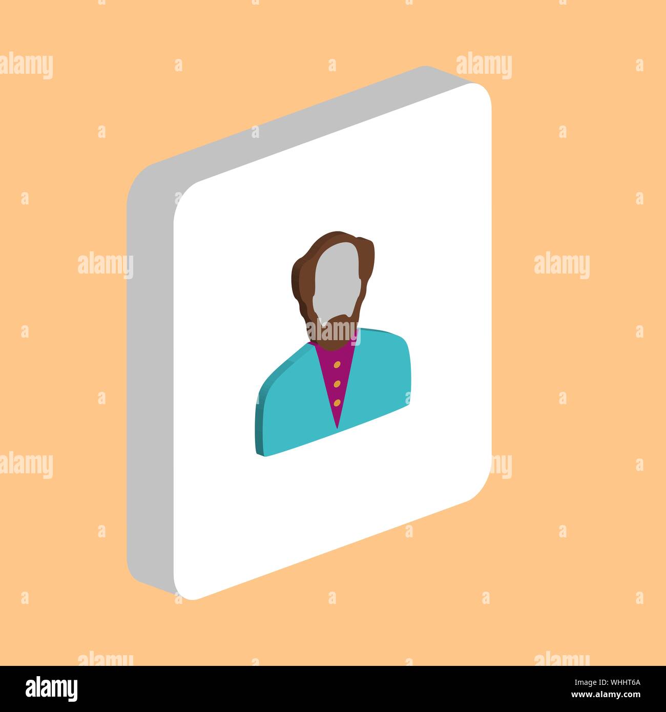 Old Bald Man Avatar Simple vector icon. Illustration symbol design ...