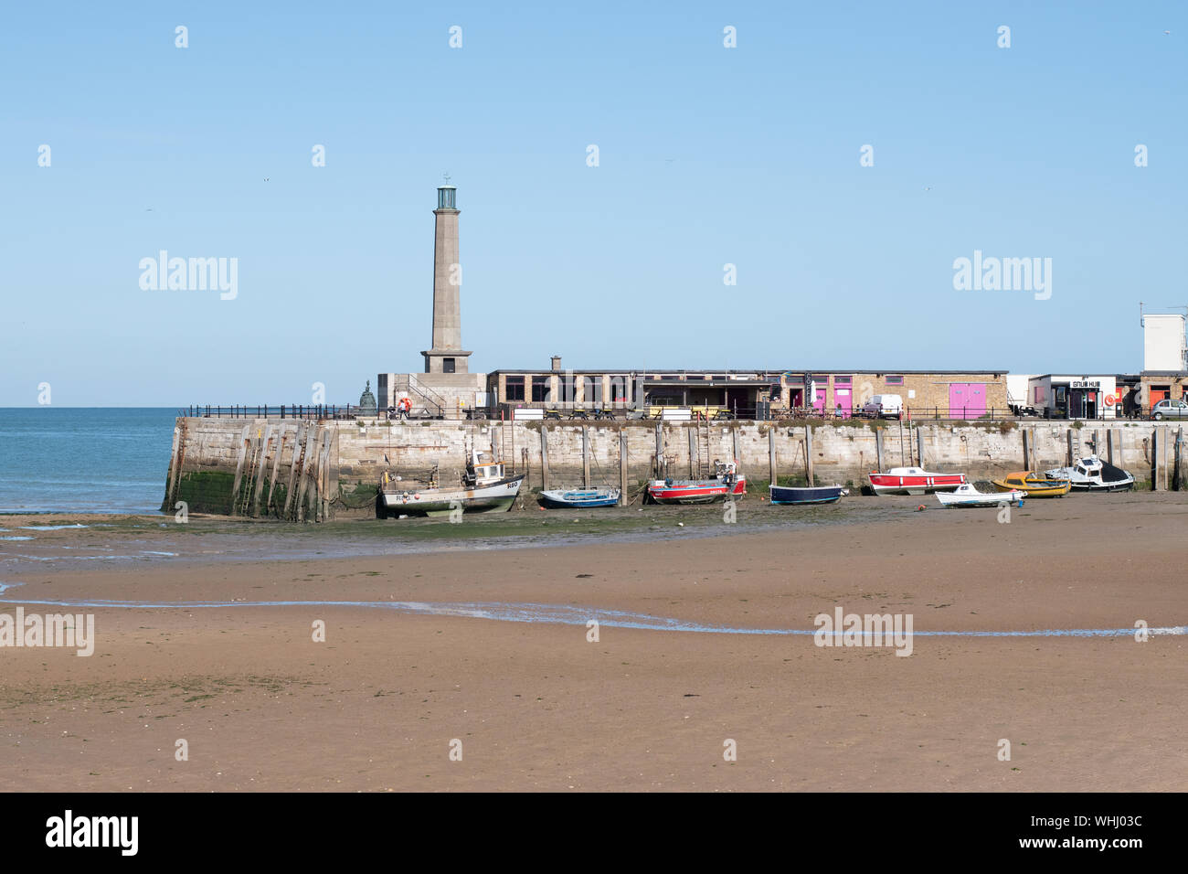 Margate Beach Front on the Kent coast, UK - end of summer Stock Photo ...
