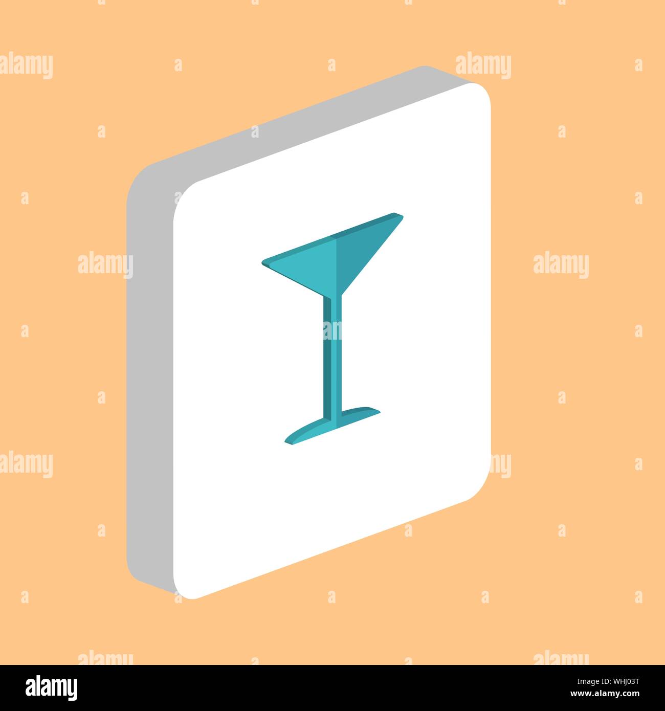 Cocktail Glass Simple vector icon. Illustration symbol design template ...