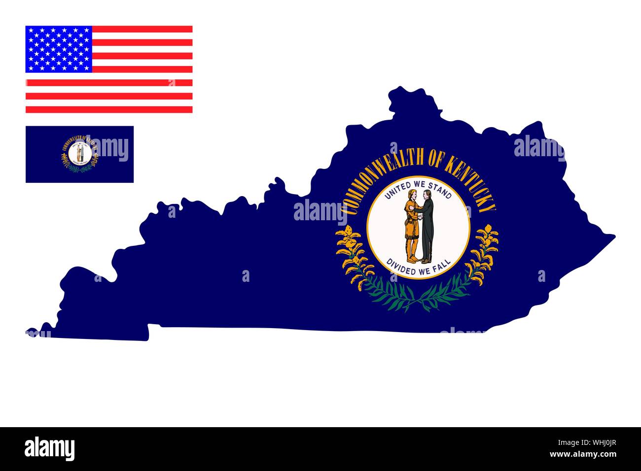 Vintage kentucky map Stock Vector Images - Alamy