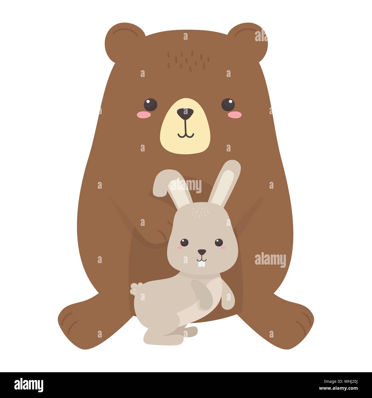 Bear and rabbit cartoon design, Animal cute zoo life nature and fauna ...