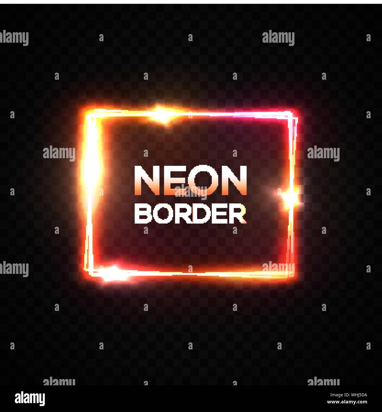Vector neon background. Glowing rectangle frame Stock Vector Image ...