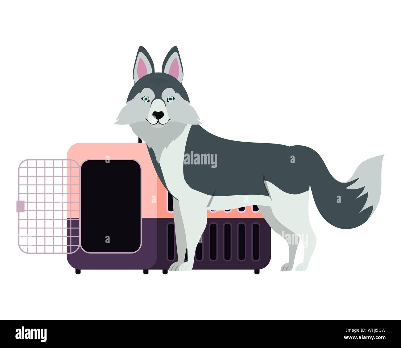 dog and pet transport box on white background Stock Vector Image & Art ...