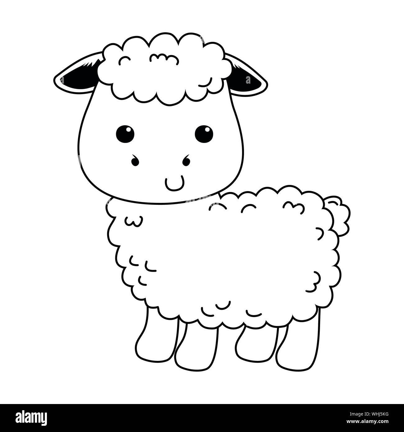 Sheep cartoon design, Animal cute zoo life nature and fauna theme ...