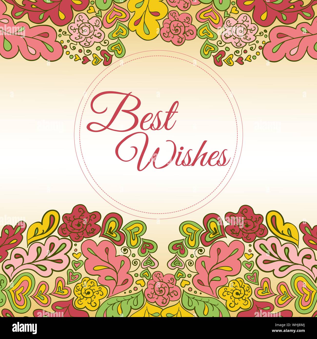 Floral doodle card best wishes Stock Vector Image & Art - Alamy