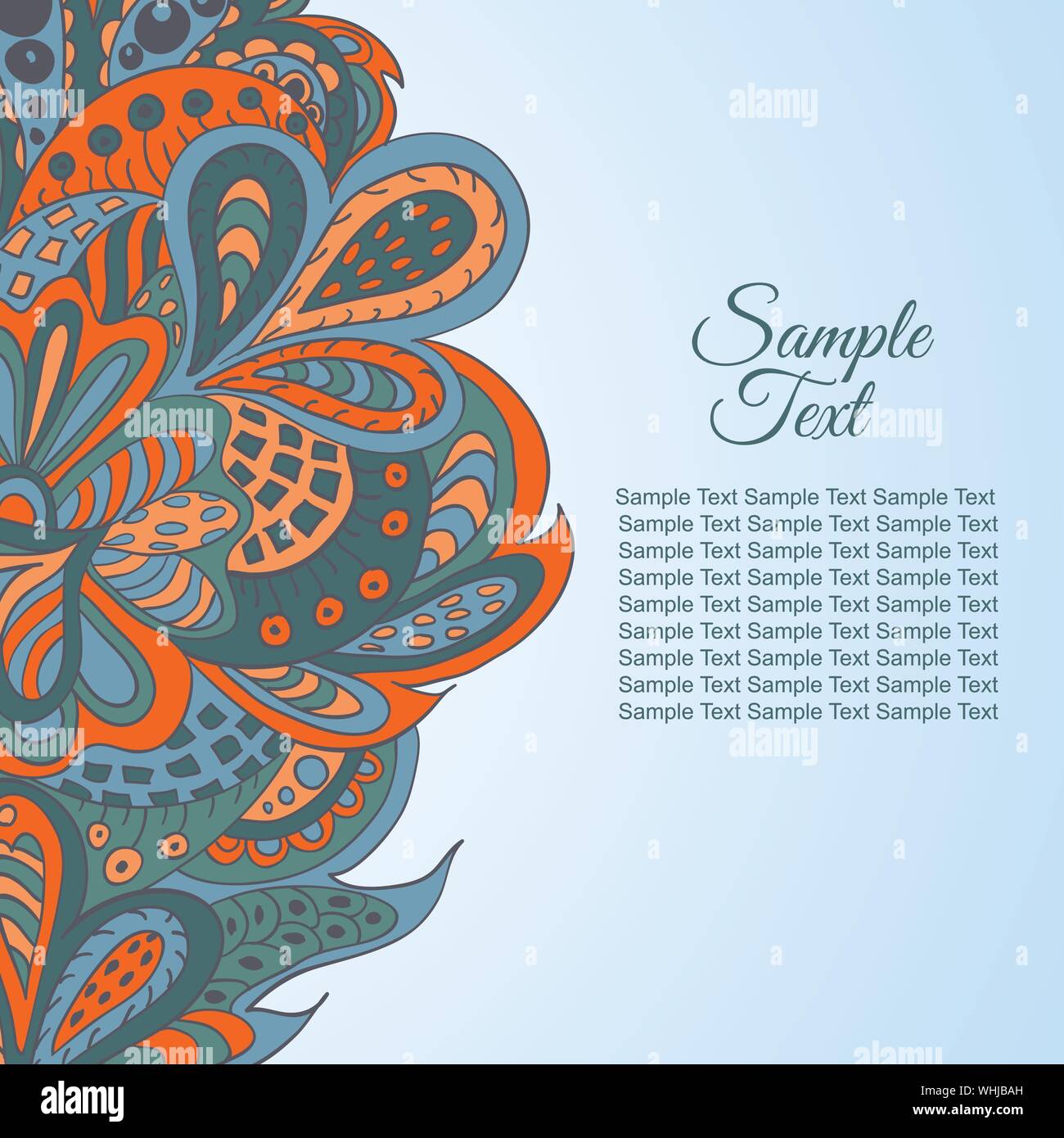 Doodle ethnic card red and marine colors Stock Vector Image & Art - Alamy