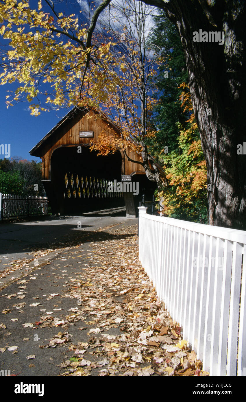Middle Covered Bridge in Woodstock, Vermont Stock Photo - Alamy
