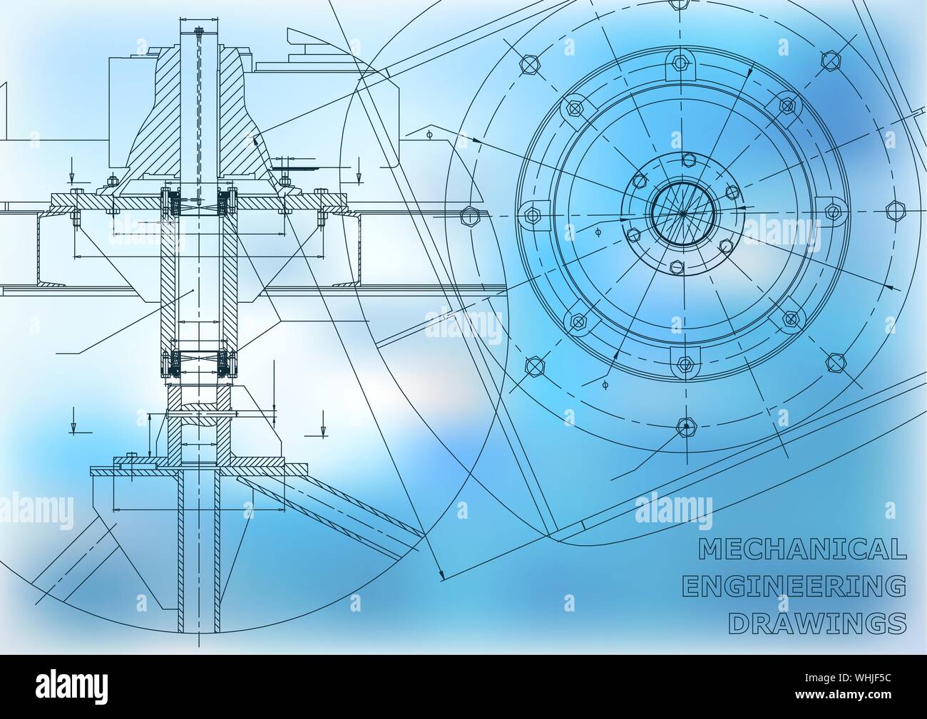 Mechanical engineering drawings. Vector background Stock Vector Image ...