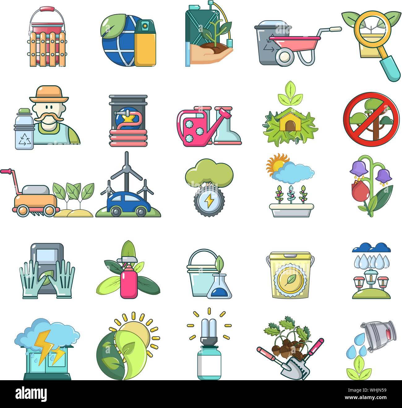 Rural agricultural icons set, cartoon style Stock Vector Image & Art ...