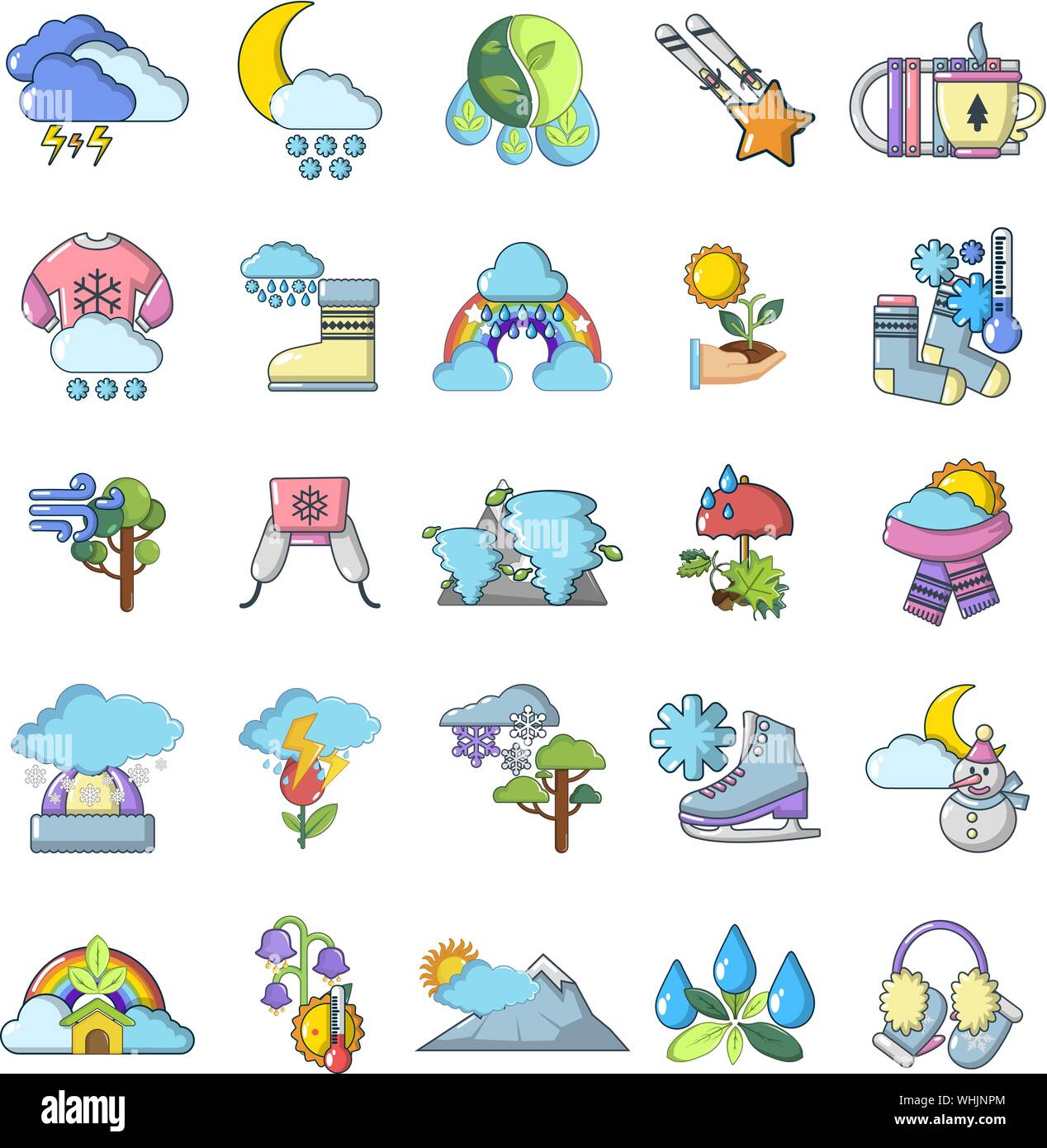 Rural weather icons set, cartoon style Stock Vector Image & Art - Alamy