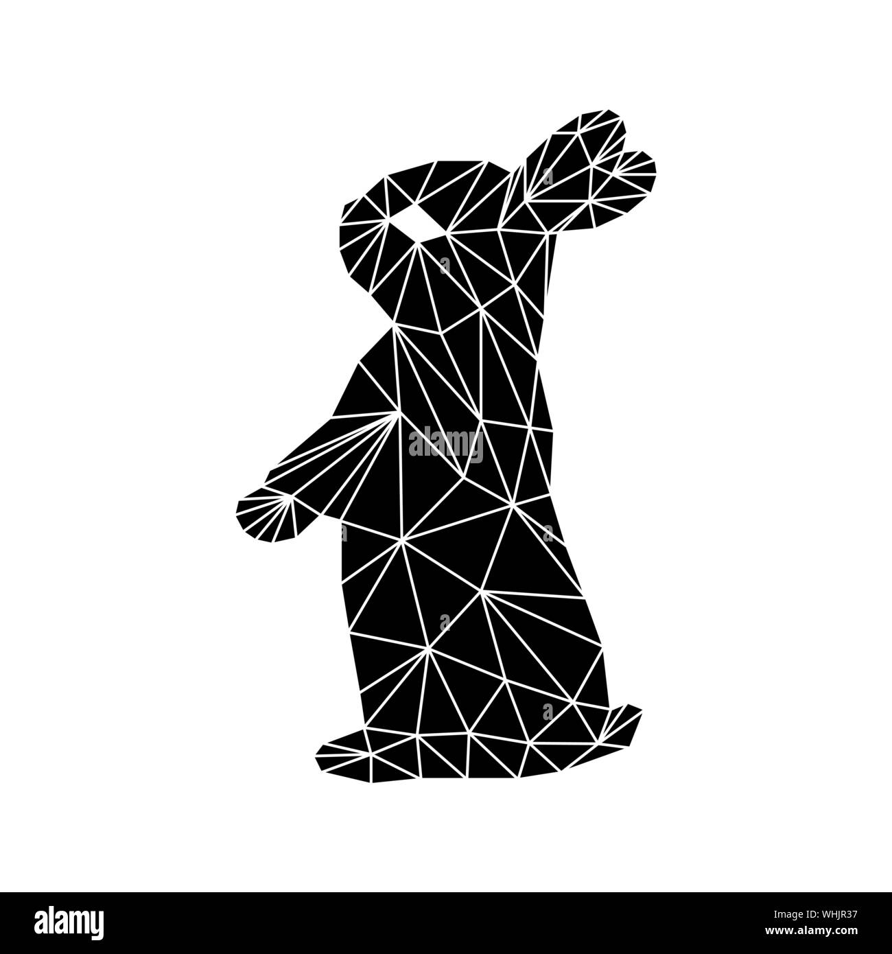 rabbit sitting. Abstract silhouette of triangles Stock Vector Image ...