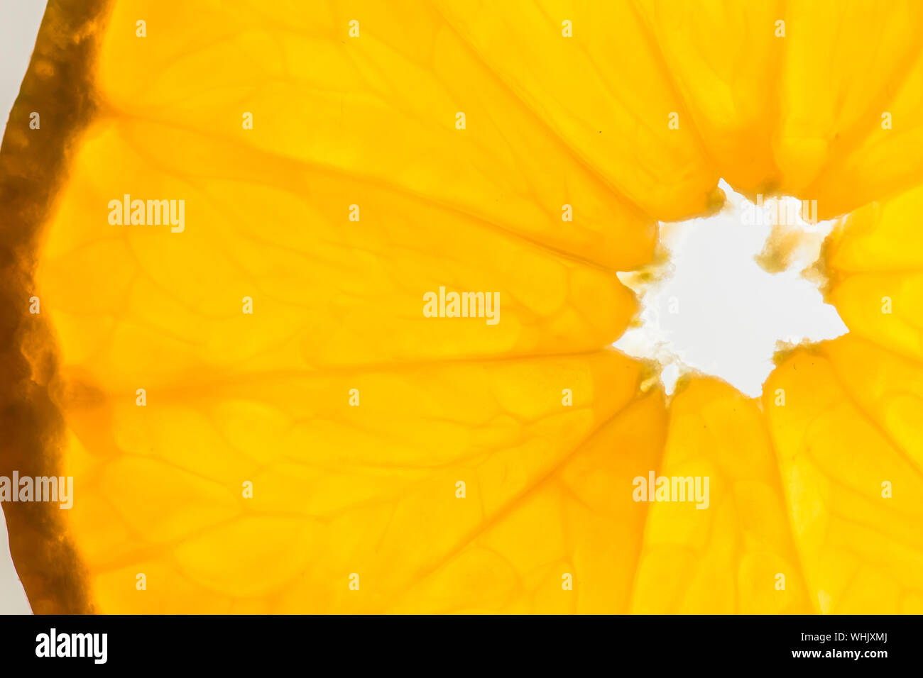 Close up of the cross section of an orange hi-res stock photography and ...