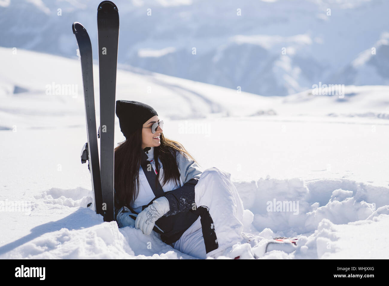 girls with ski Stock Photo - Alamy