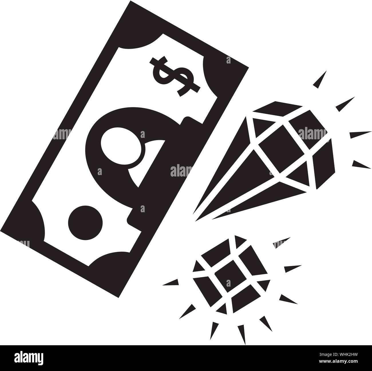 Diamond dollar banknote icon, simple style Stock Vector Image & Art - Alamy