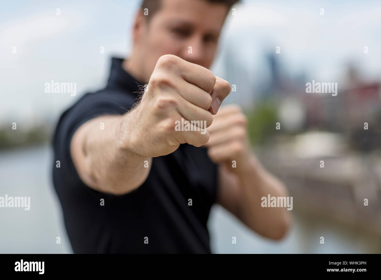 Young man in fighting boxing hi-res stock photography and images - Alamy