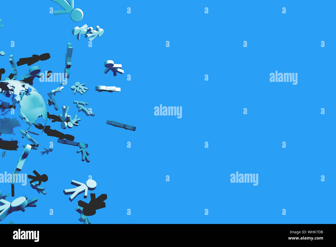 3D Render. Human shapes with earth sphere Stock Photo - Alamy