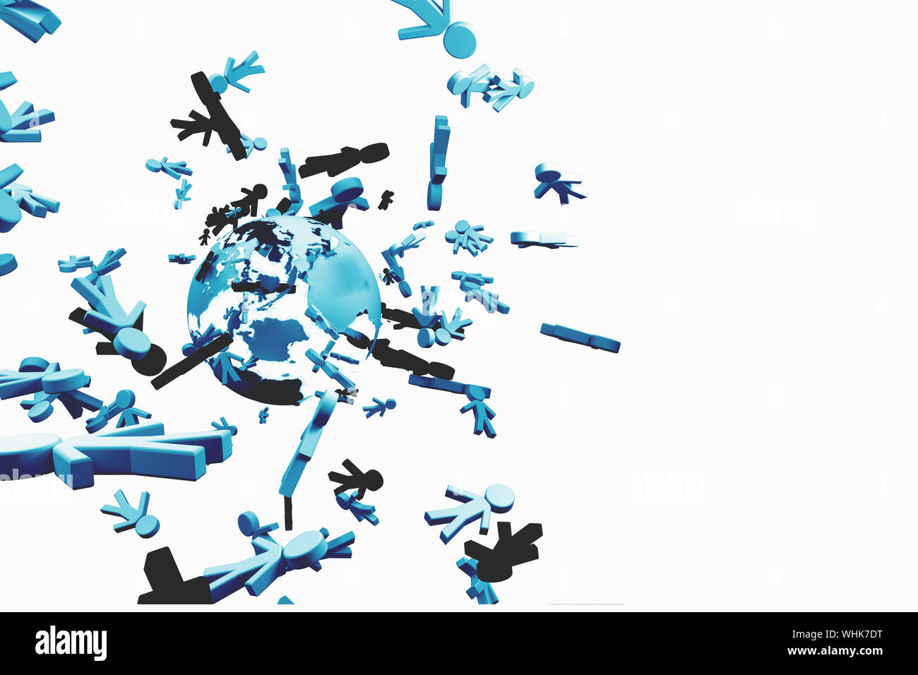 3D Render. Human shapes with earth sphere Stock Photo - Alamy