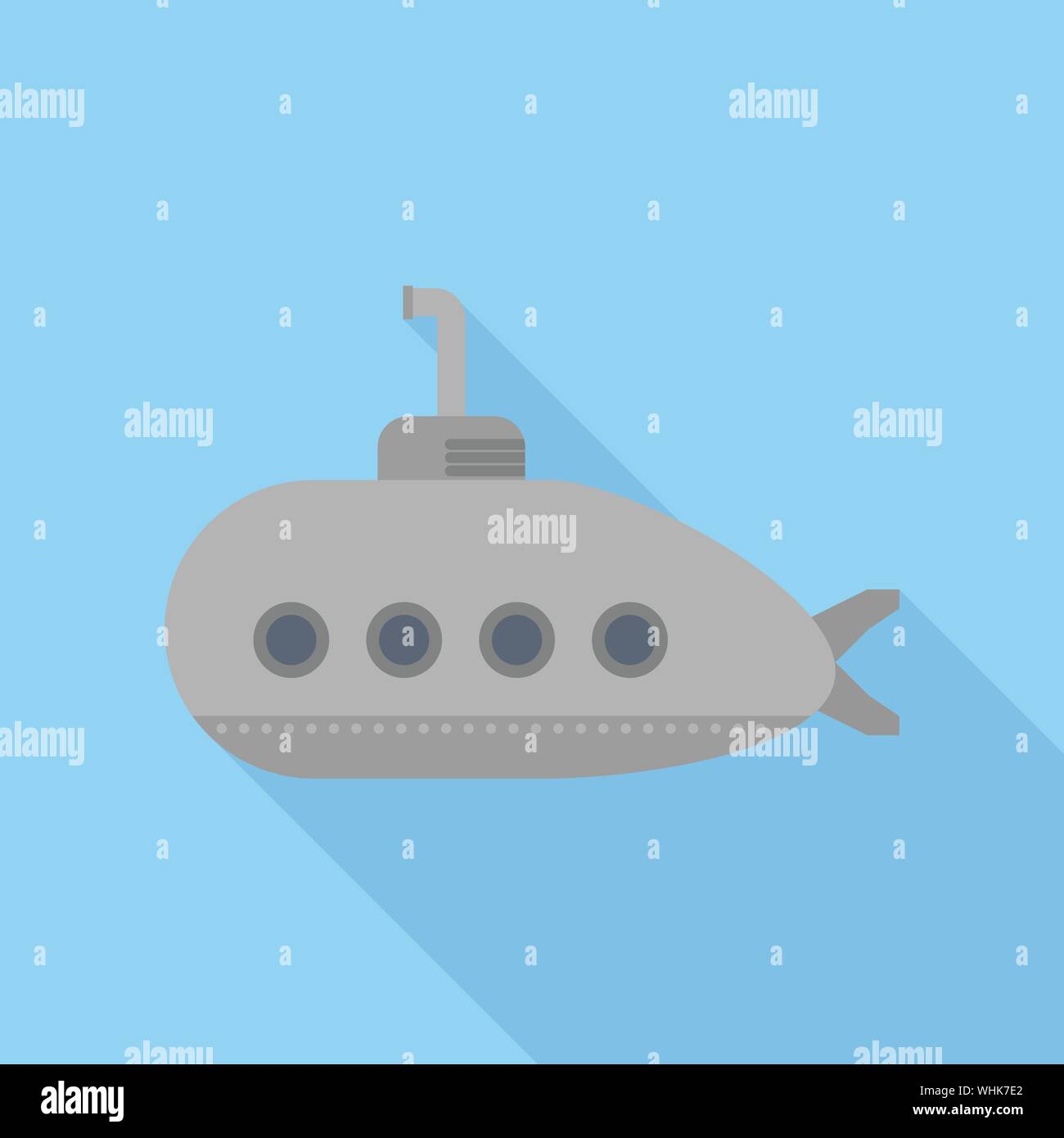 Grey submarine icon, flat style Stock Vector Image & Art - Alamy