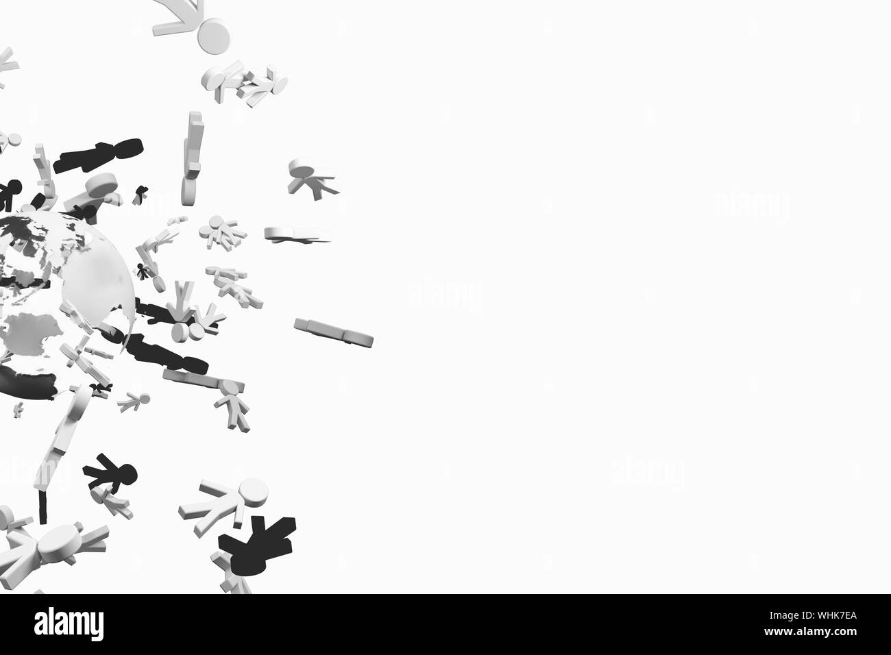 3D Render. Human shapes with earth sphere Stock Photo - Alamy