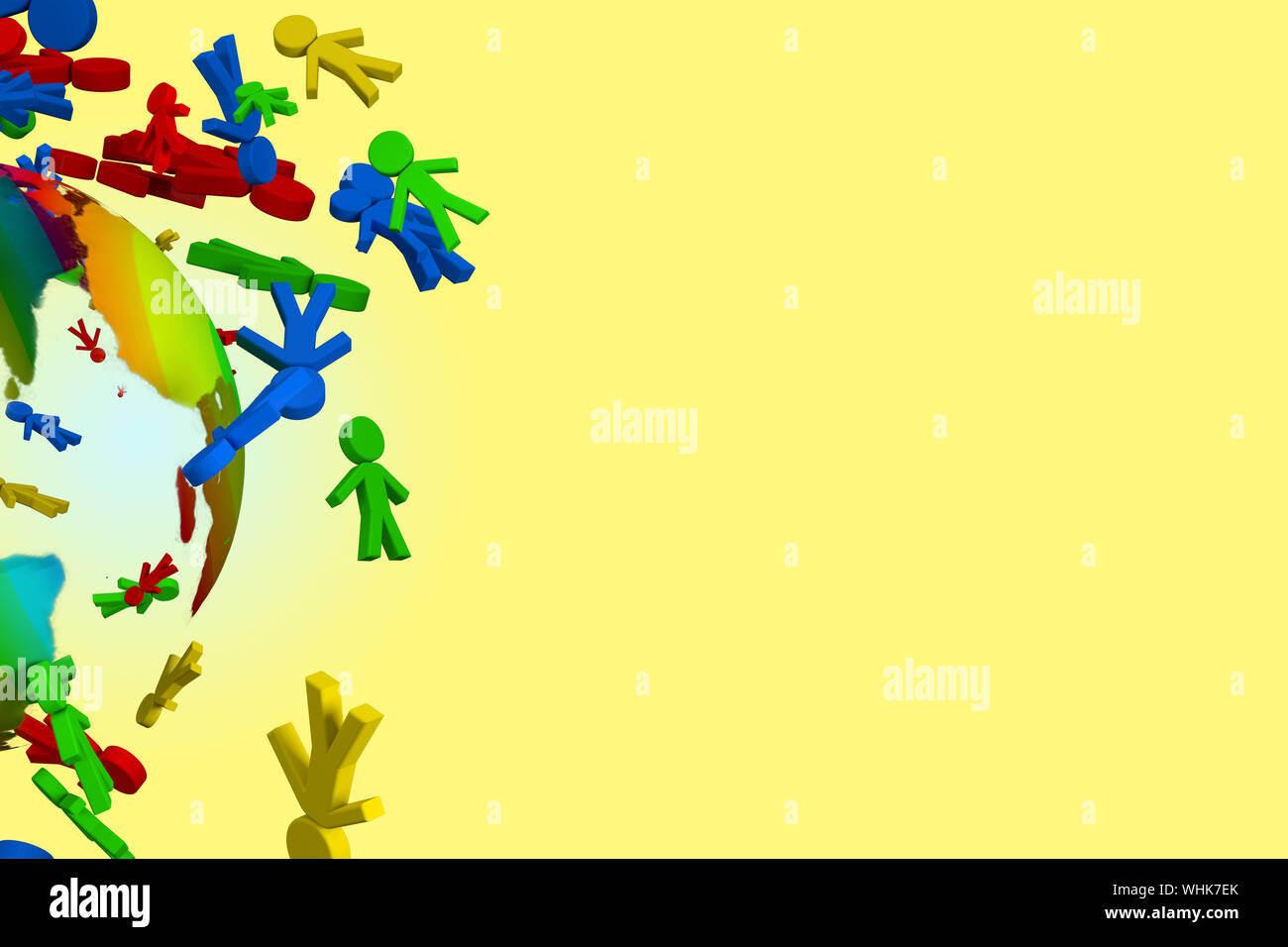 3D Render. Human shapes with earth sphere Stock Photo - Alamy