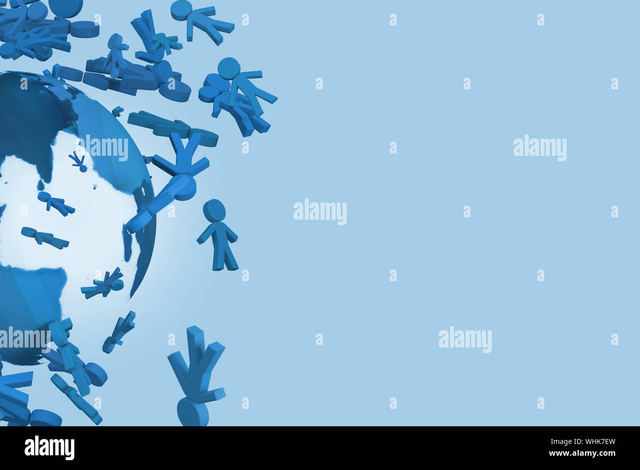 3D Render. Human shapes with earth sphere Stock Photo - Alamy