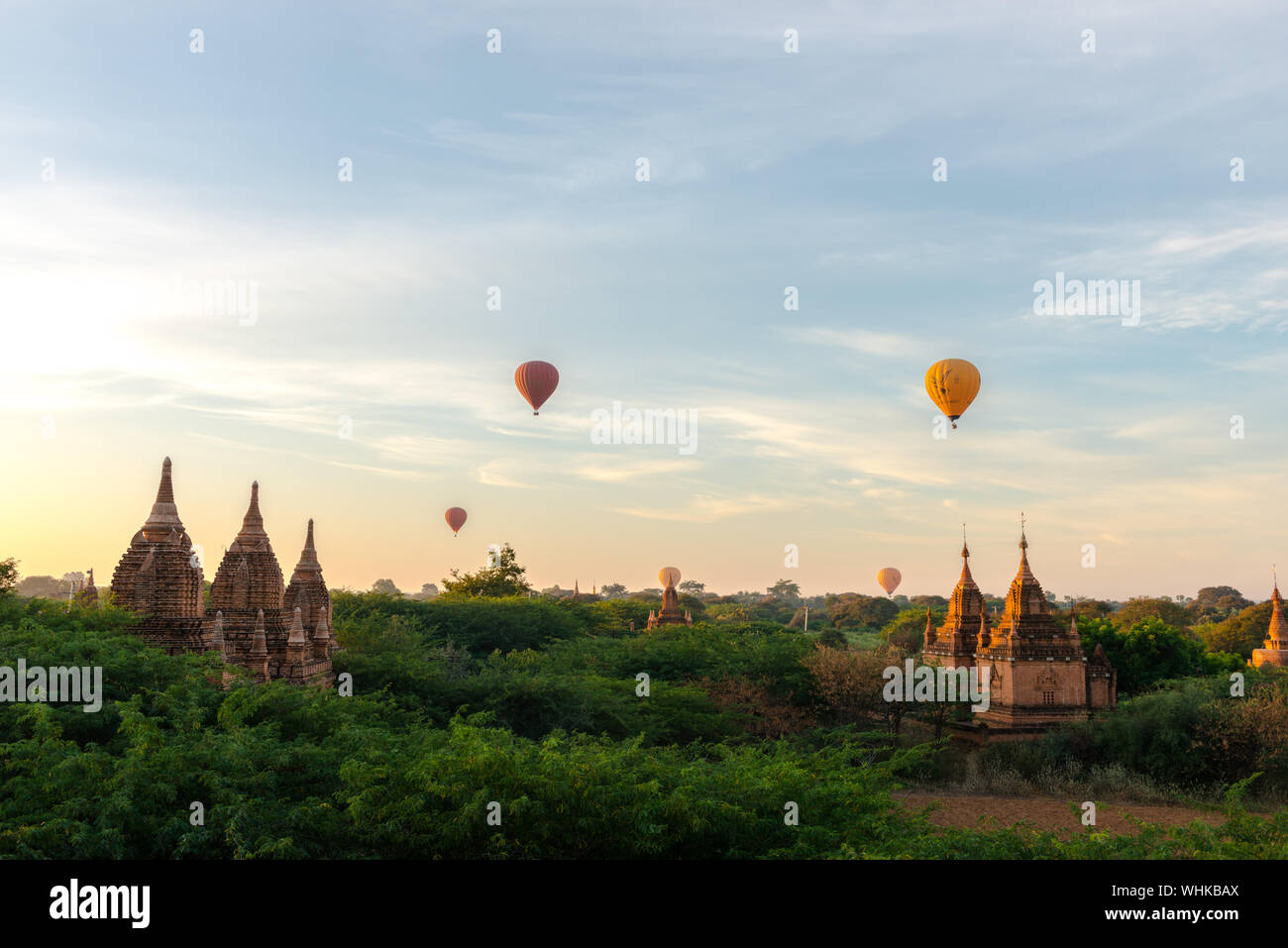 BAGAN, MYANMAR - 06 DECEMBER, 2018: Horizontal picture of scenic view ...