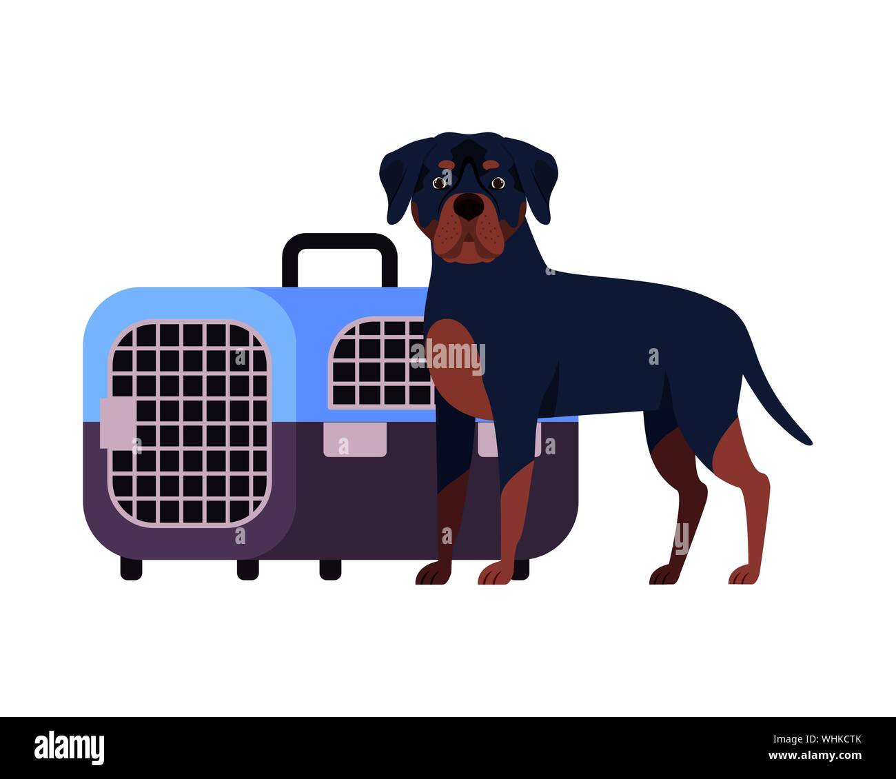 dog and pet transport box on white background Stock Vector Image & Art ...