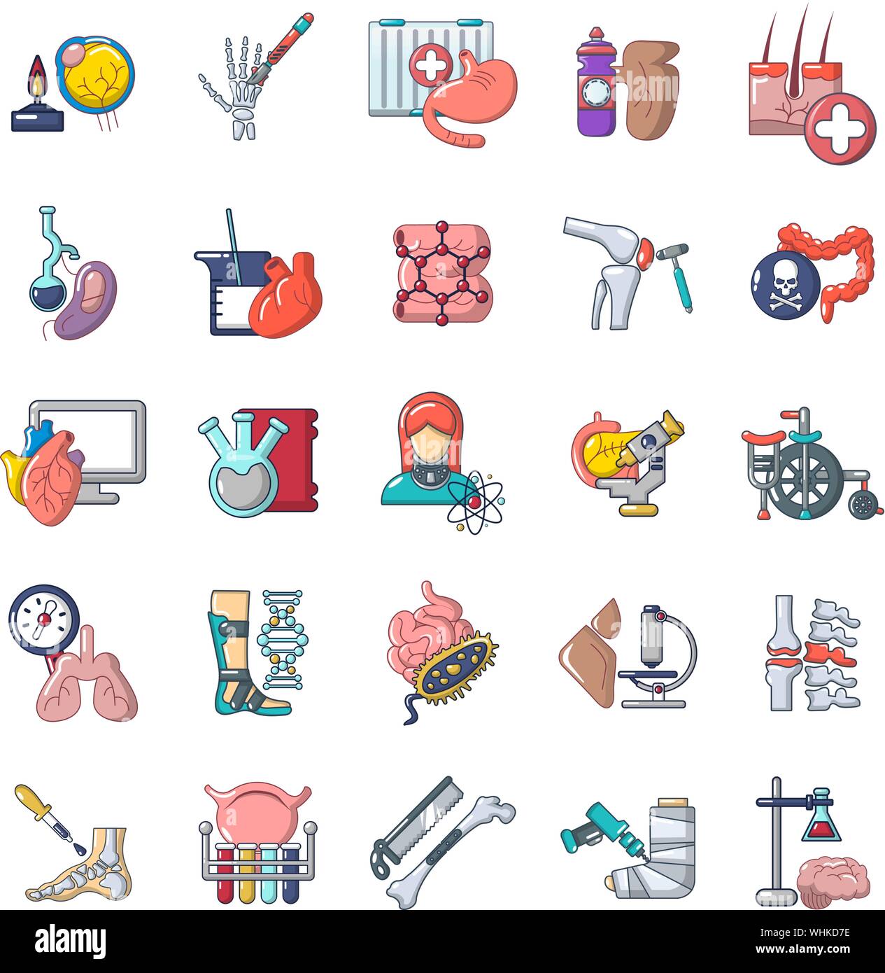 Medical investigation icons set, cartoon style Stock Vector Image & Art ...