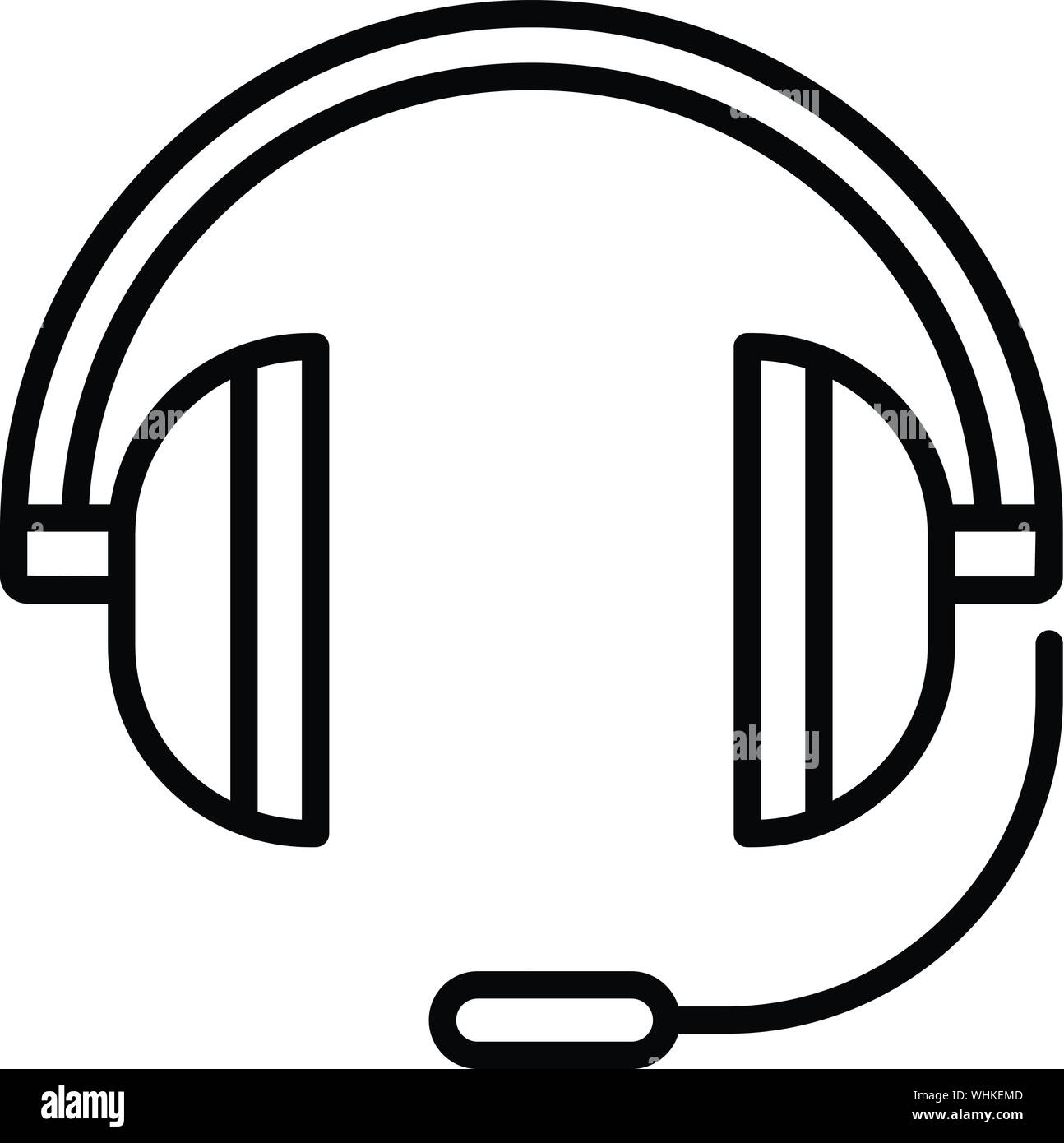 Headphone with microphone icon, outline style Stock Vector Image & Art ...