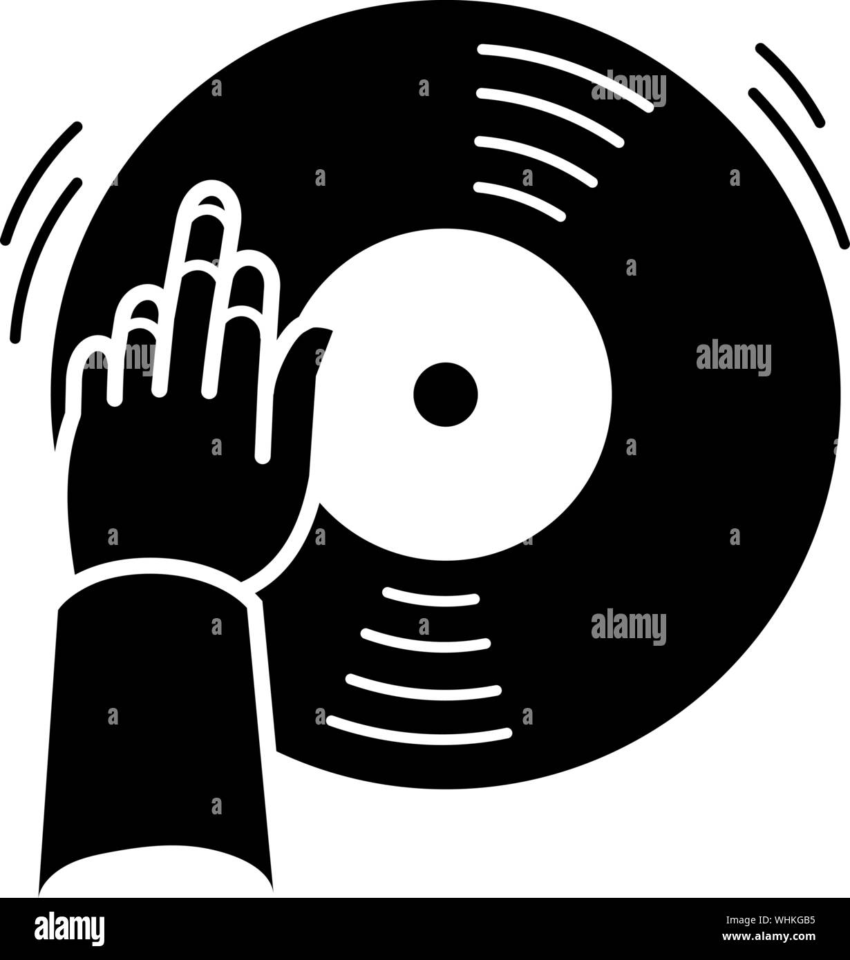Dj hand vinyl disc icon, simple style Stock Vector Image & Art - Alamy