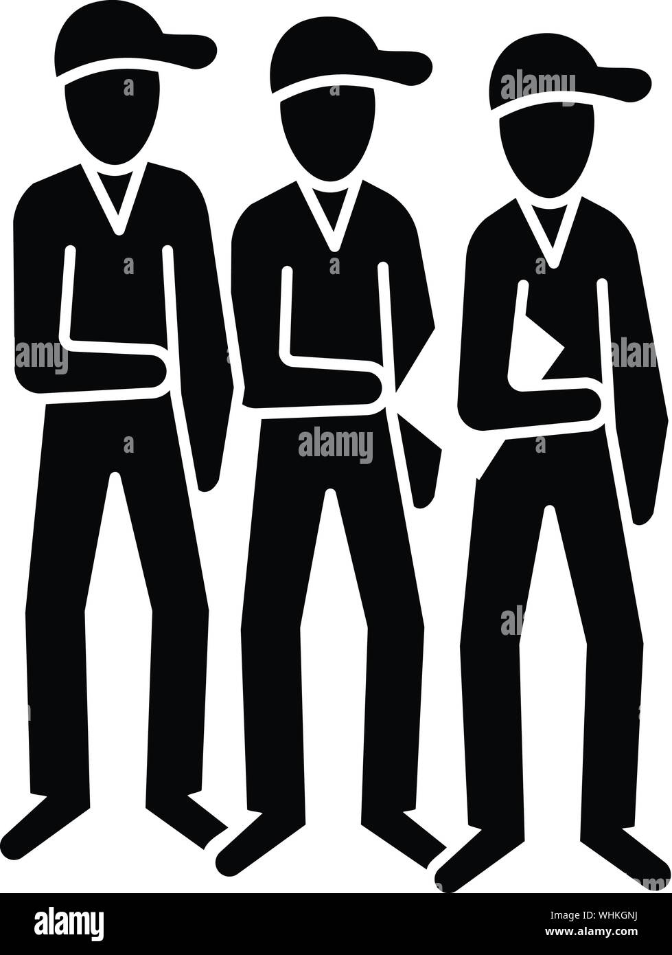 Happy teamwork icon simple Black and White Stock Photos & Images - Alamy