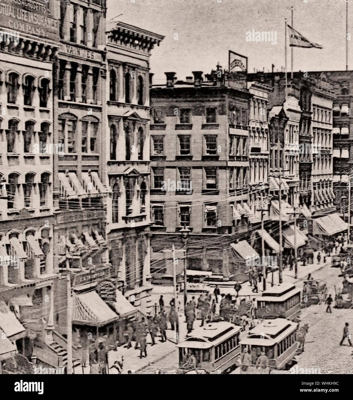 Broadway, opposite City Hall Park, New York City, circa 1891 Stock ...