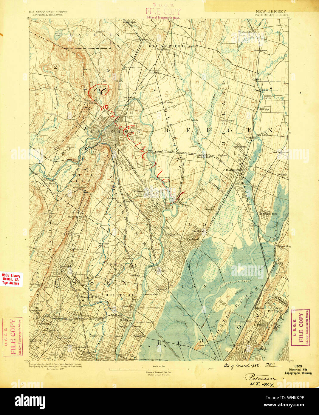 New jersey map 1888 hi-res stock photography and images - Alamy