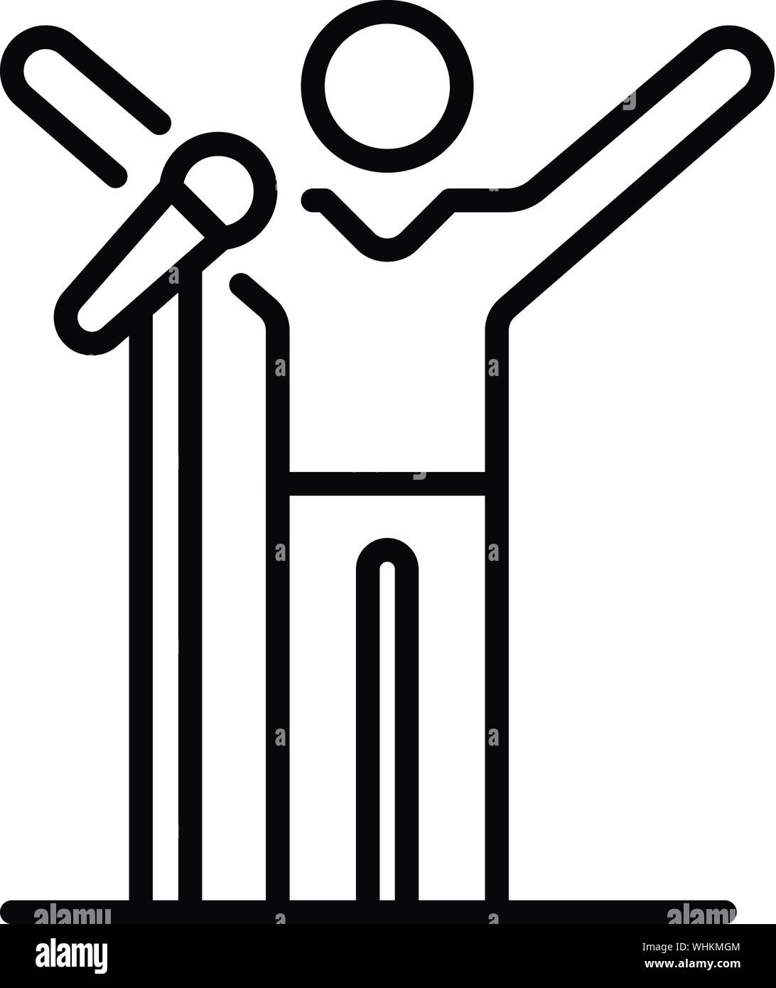 Singer on stage icon, outline style Stock Vector Image & Art - Alamy