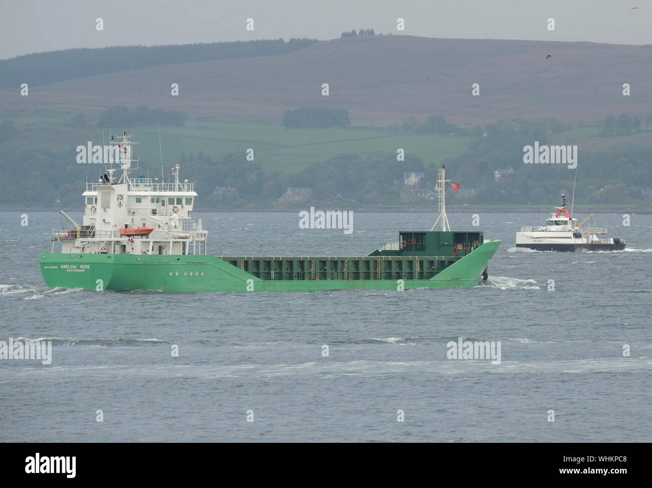 Arklow Shipping's MV Arklow Rose heads up the Firth of Clyde, as Serco ...