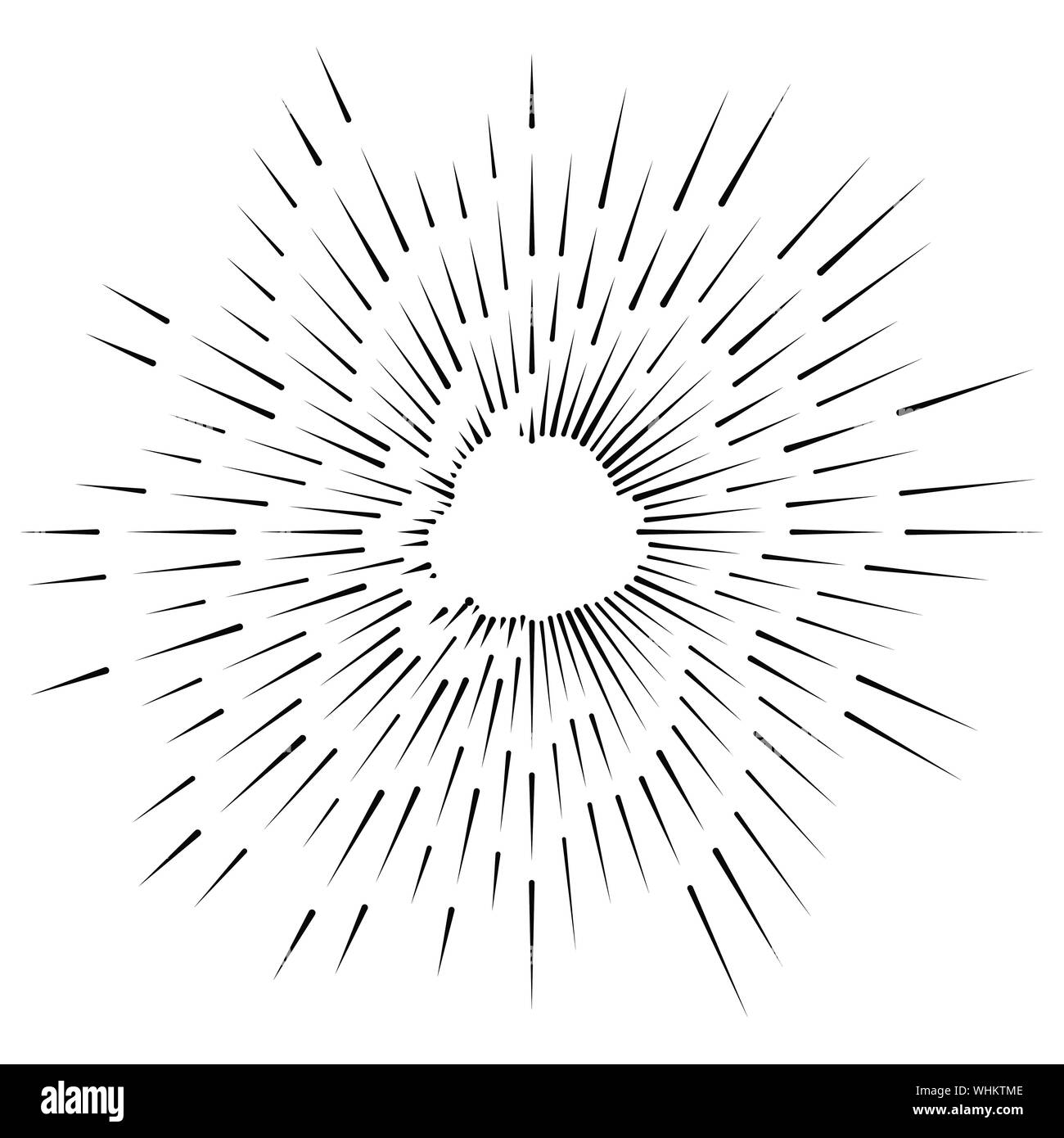 Radial, radiating beams, rays starburst, sunburst lines. Circular burst ...