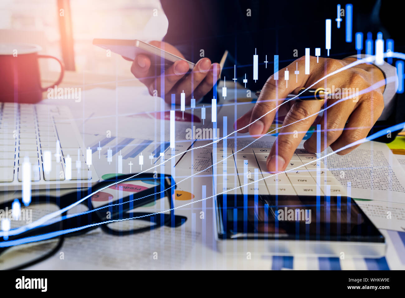 Stock market or forex trading graph and candlestick chart suitable for ...