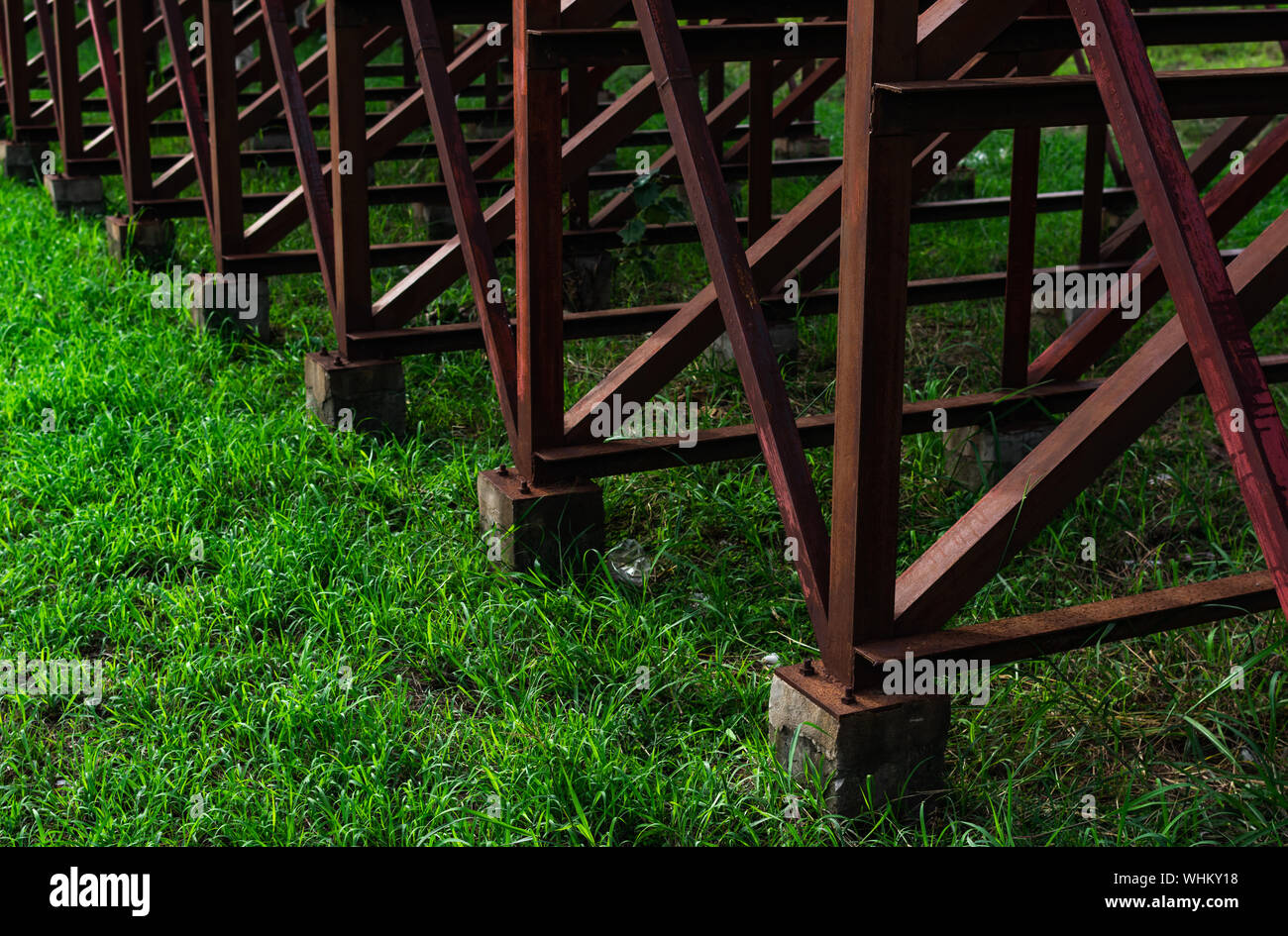 Lots of metal on the structure Stock Photo - Alamy