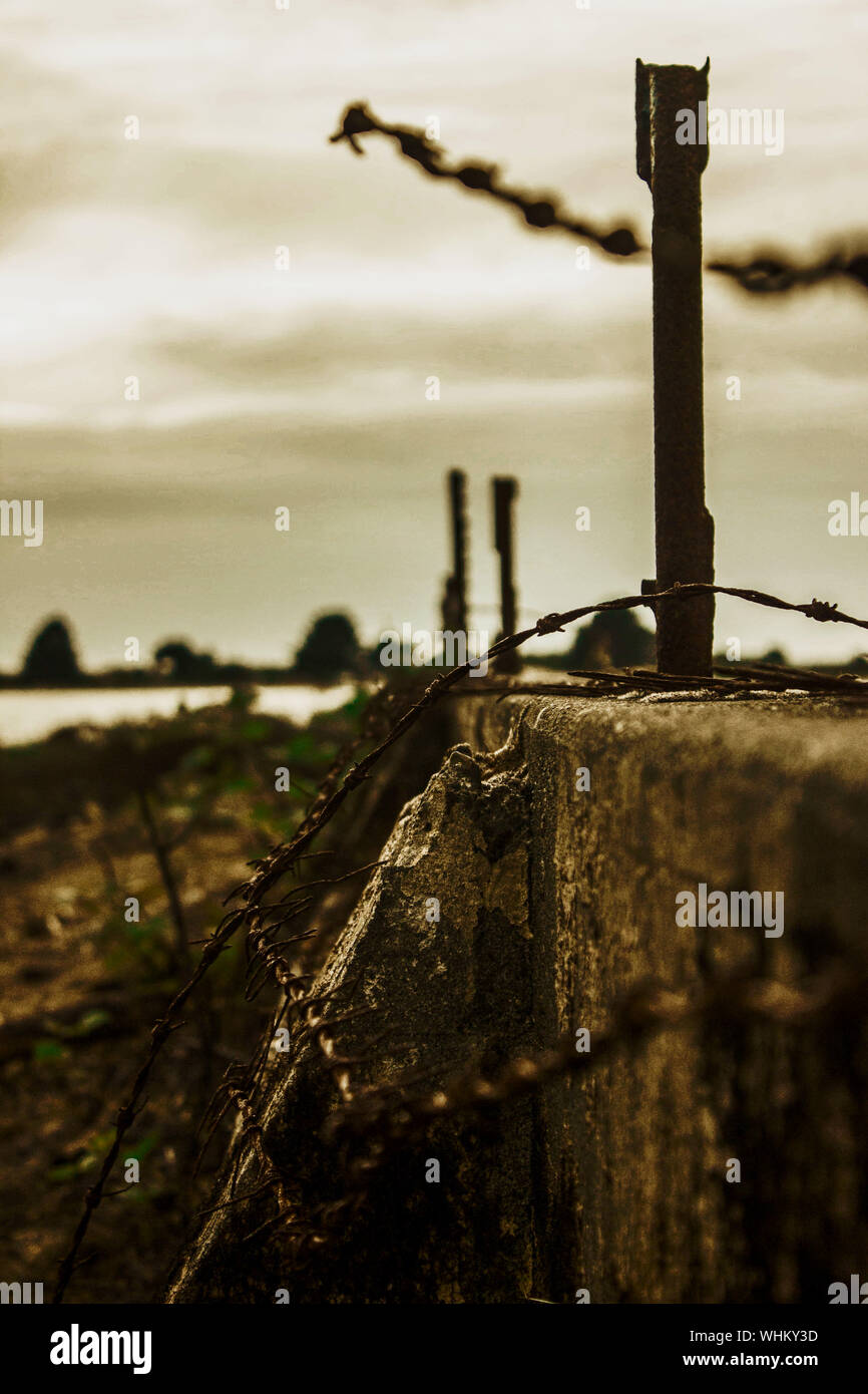 Broken barbed wire fence hi-res stock photography and images - Alamy