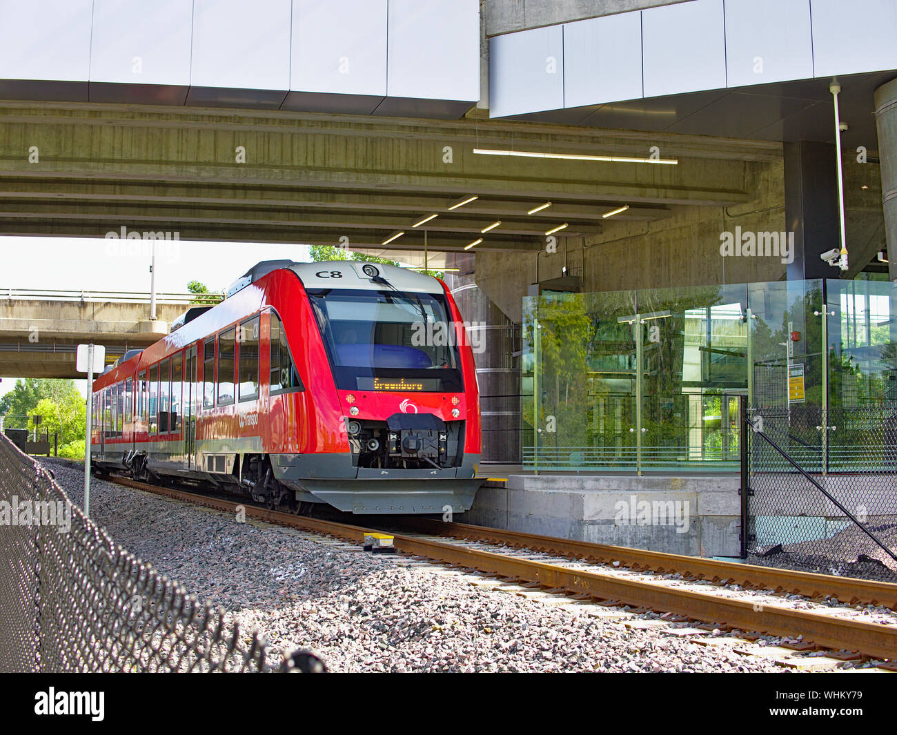 Bombardier Talent O-train two-part articulated railcar at Greenboro ...