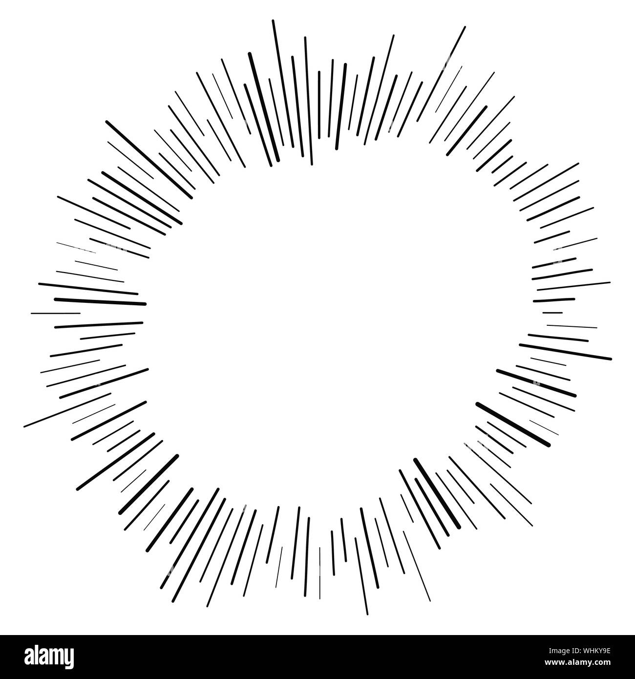 Radial, radiating beams, rays starburst, sunburst lines. Circular burst ...