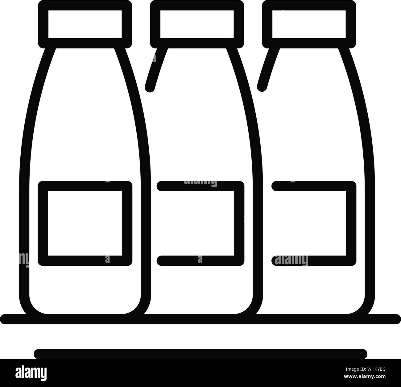 Three bottles of milk icon, outline style Stock Vector Image & Art - Alamy