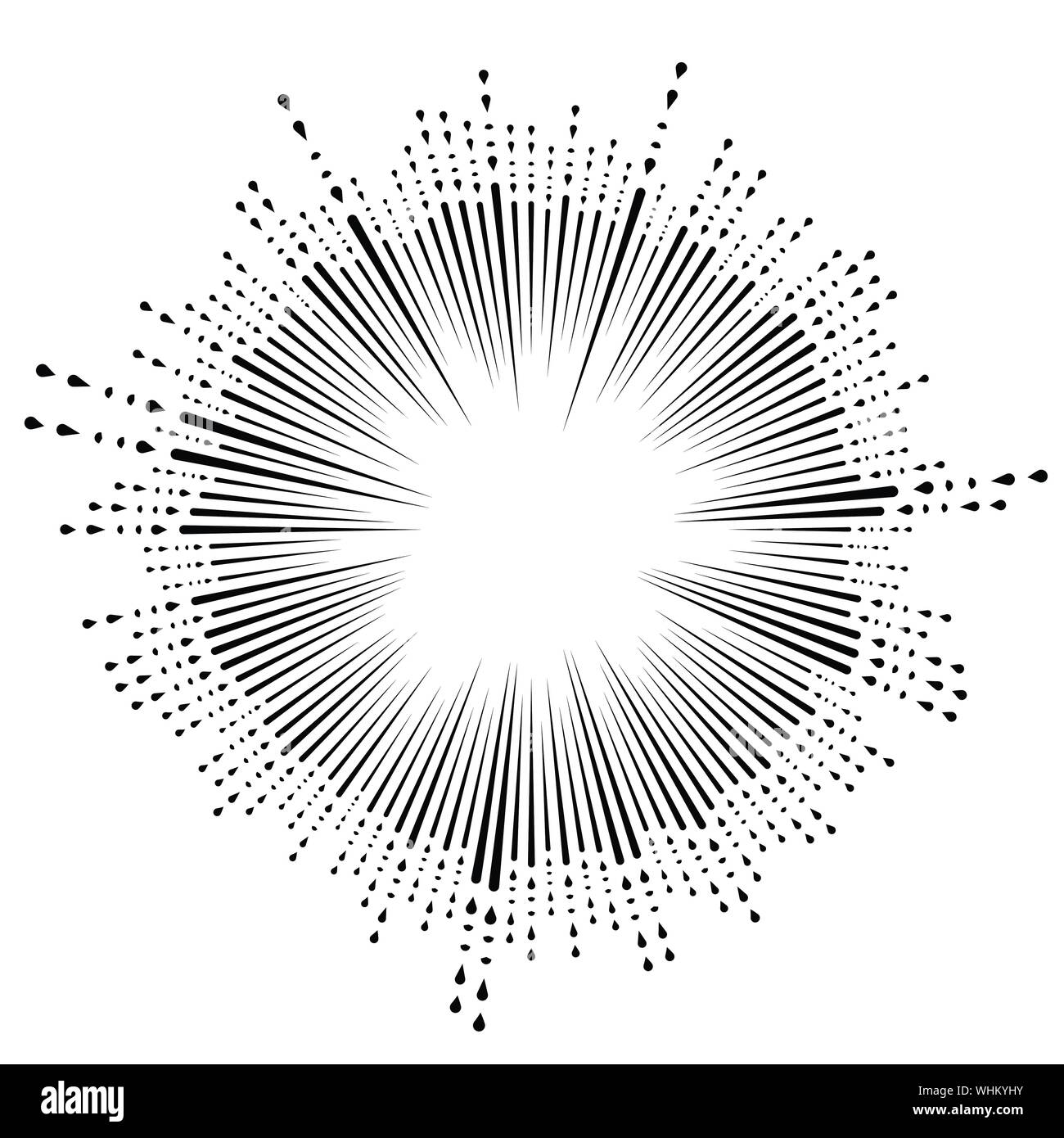 Radial, radiating beams, rays starburst, sunburst lines. Circular burst ...