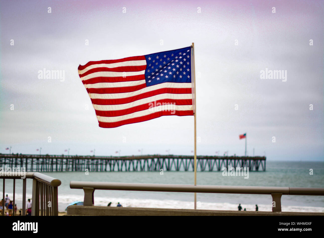 American flag on beach hi-res stock photography and images - Alamy
