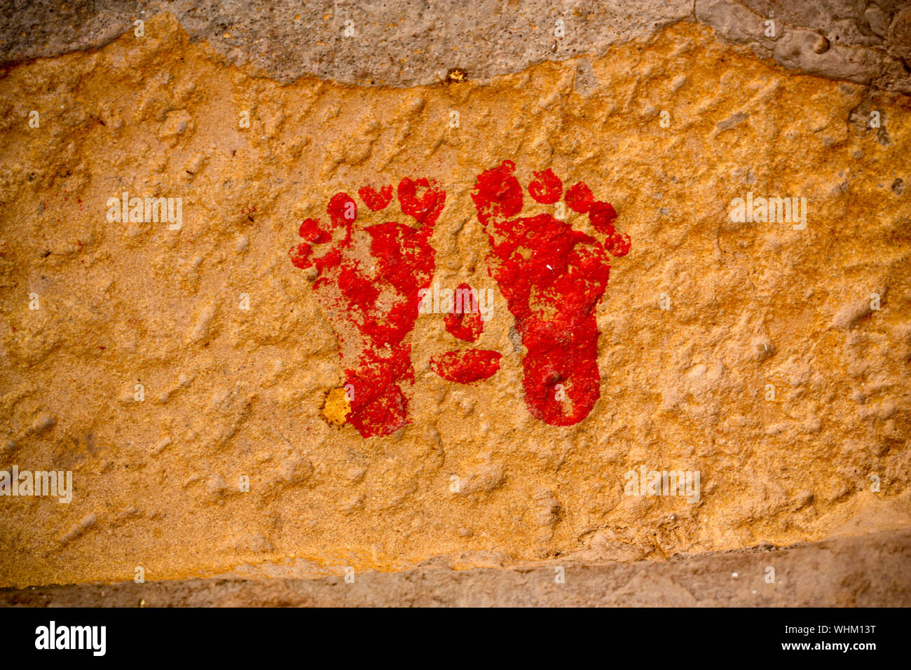 Red footprints hi-res stock photography and images - Alamy